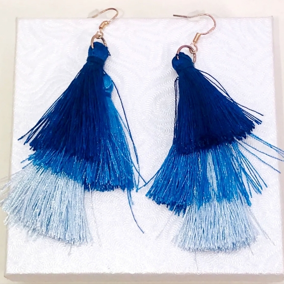 unbranded | Jewelry | The Blueberry Babe Beautiful Blue 3 Tiered Tassel ...
